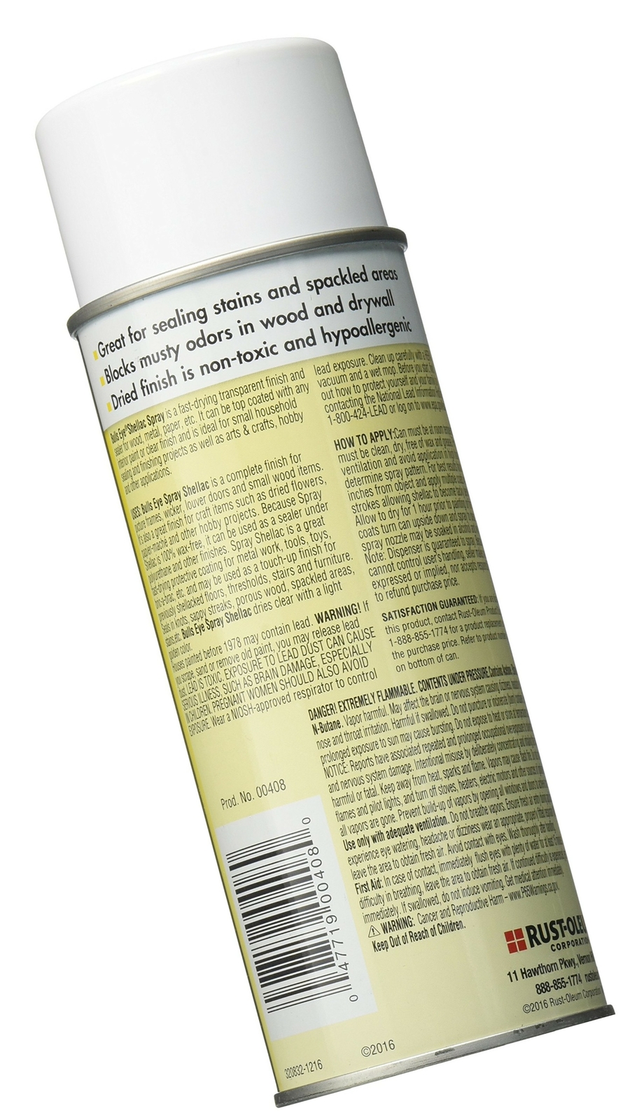 Rust-Oleum Zinsser 408 Bulls Eye Clear Shellac Spray 12 oz 1 Pack | eBay