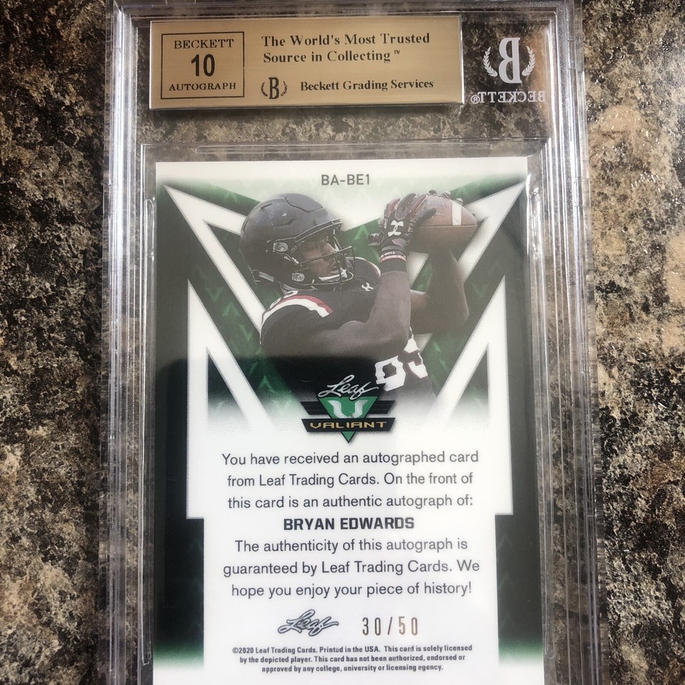 Bryan Edwards 2020 Leaf Valiant Orange BGS 9.5 Auto 10. #30/50 | eBay
