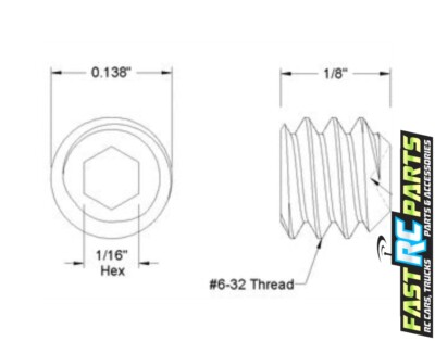 Custom Works RC 6-32 x 1/8 inch set screws stainless steel CUS5004 | eBay