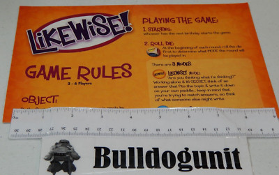 2008 Likewise Board Game Replacement Instructions Only | eBay
