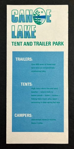 1970s Canoe Lake Godfrey Ontario Tent Trailer Park Map Vintage Travel ...