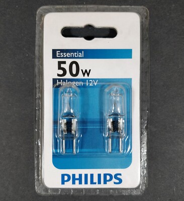 2 x 12V 50W GY6.35 Halogen Globe Bulb Lamp Warm White Bi-Pin Philips ...