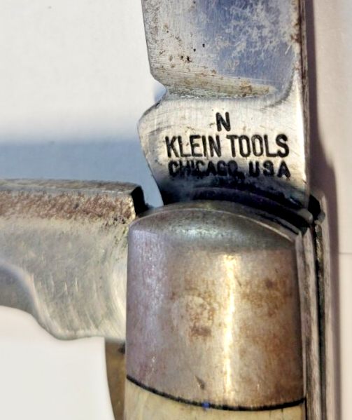 Vintage KLIEN TOOLS Chicago USA 2 blade Electricians folding pocket ...