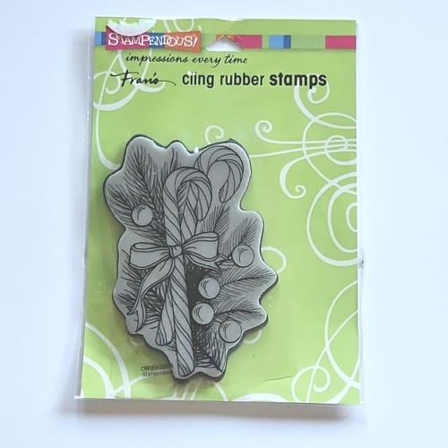 CANDY CANES Stampendous CRP269 Rubber Stamp Christmas Candy Pine Boughs ...