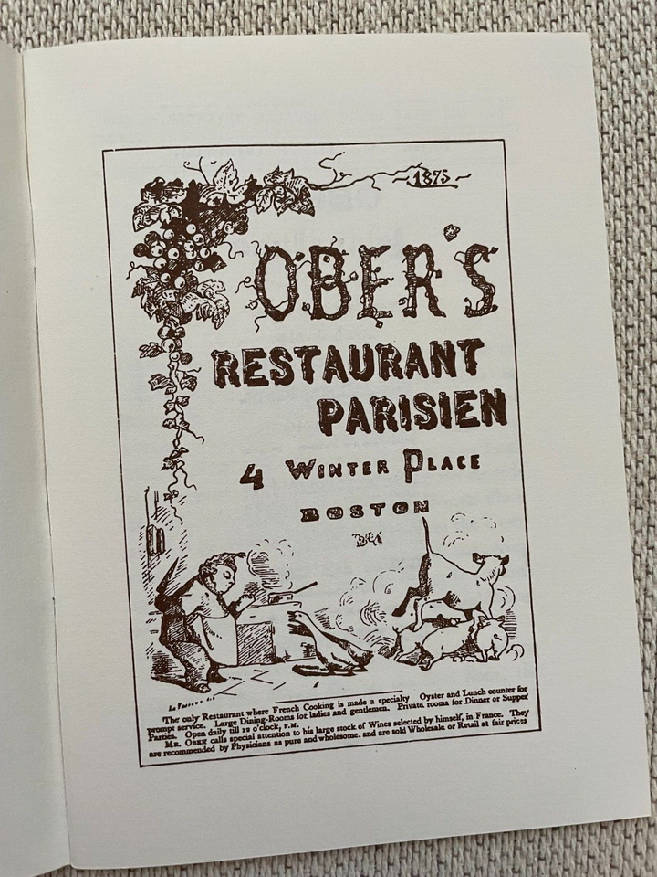 1949 Locke-Ober Cafe Booklet Menu Boston MA French Restaurant | eBay
