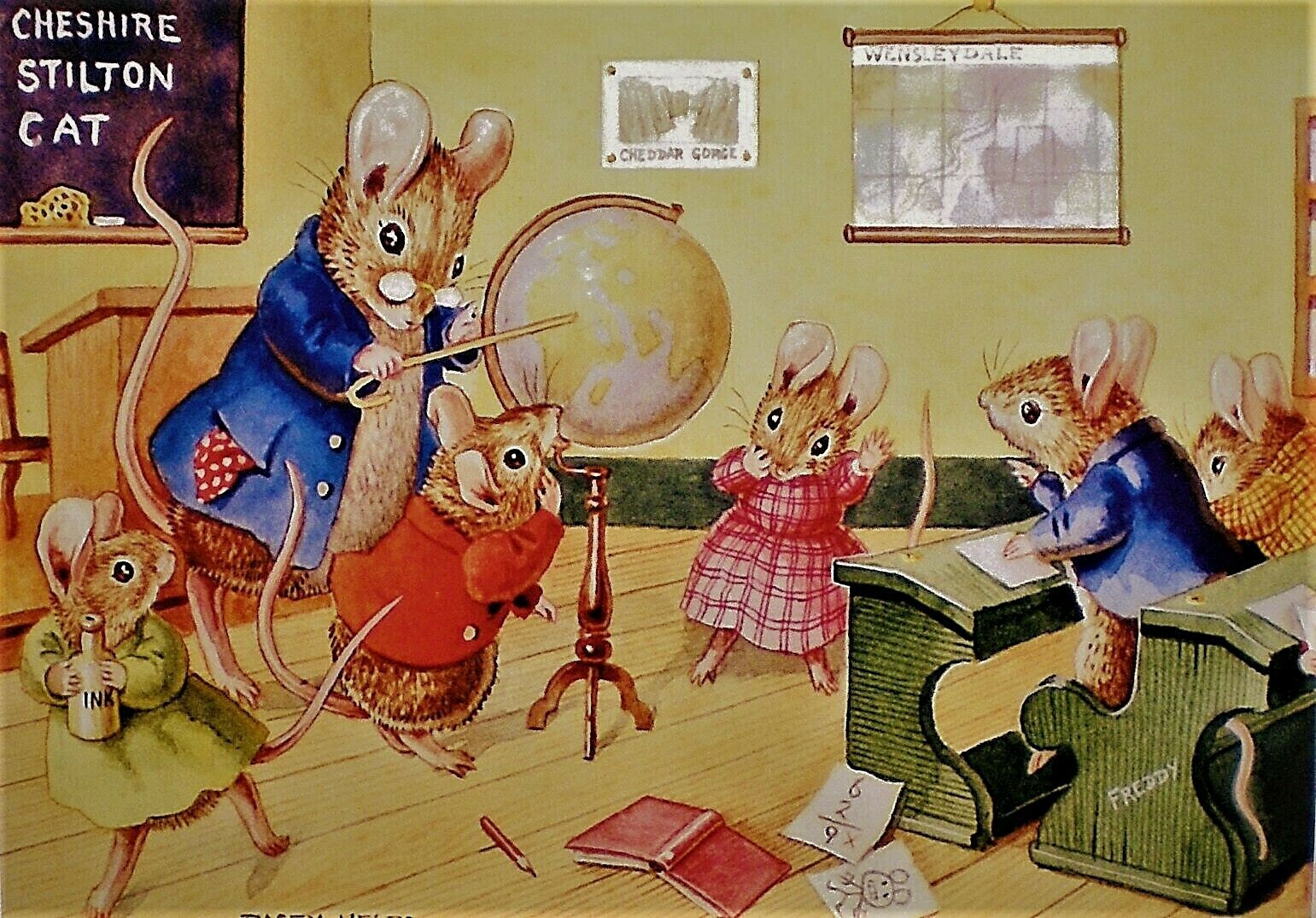 Postcard Art School Teacher Children Learning Classroom Mouse Racey ...