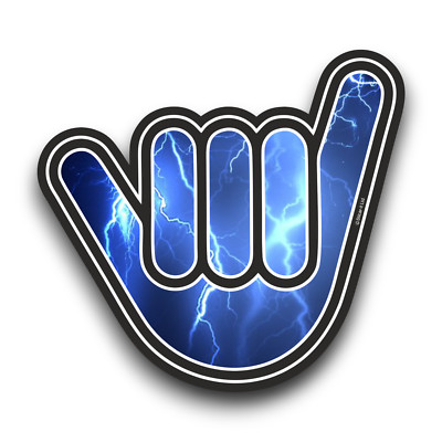 Cool Blue Lightning Storm No Worries Hand Sign Vinyl Car Sticker Decal ...