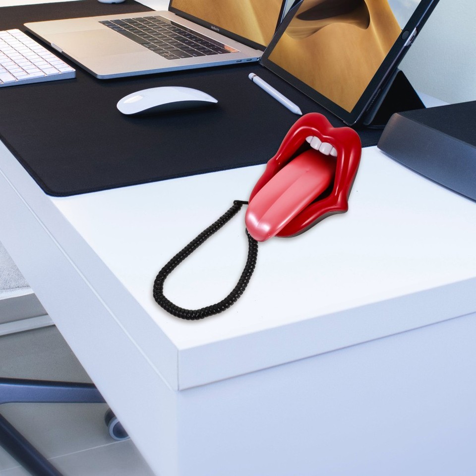 Red Lip Phone Wired Telephone Voice Dialer Wall Retro Landline-corded ...