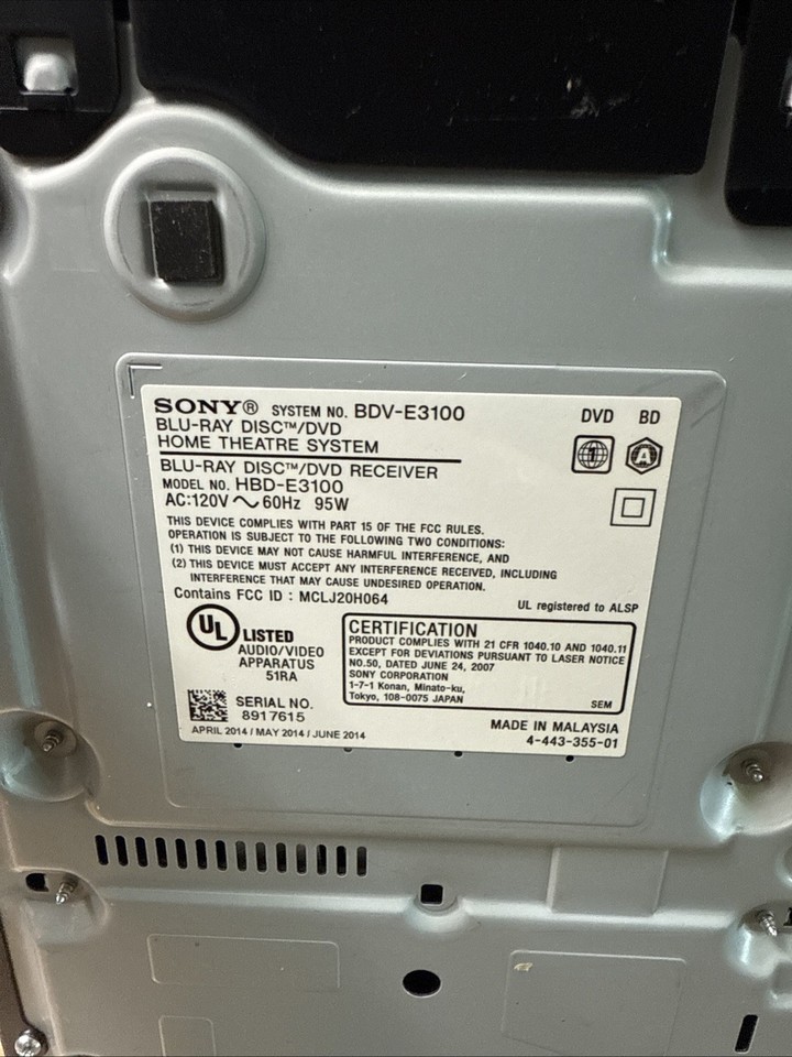Sony BDV-E3100 Blue Ray Player Home Theater 5.1 Speaker System | eBay