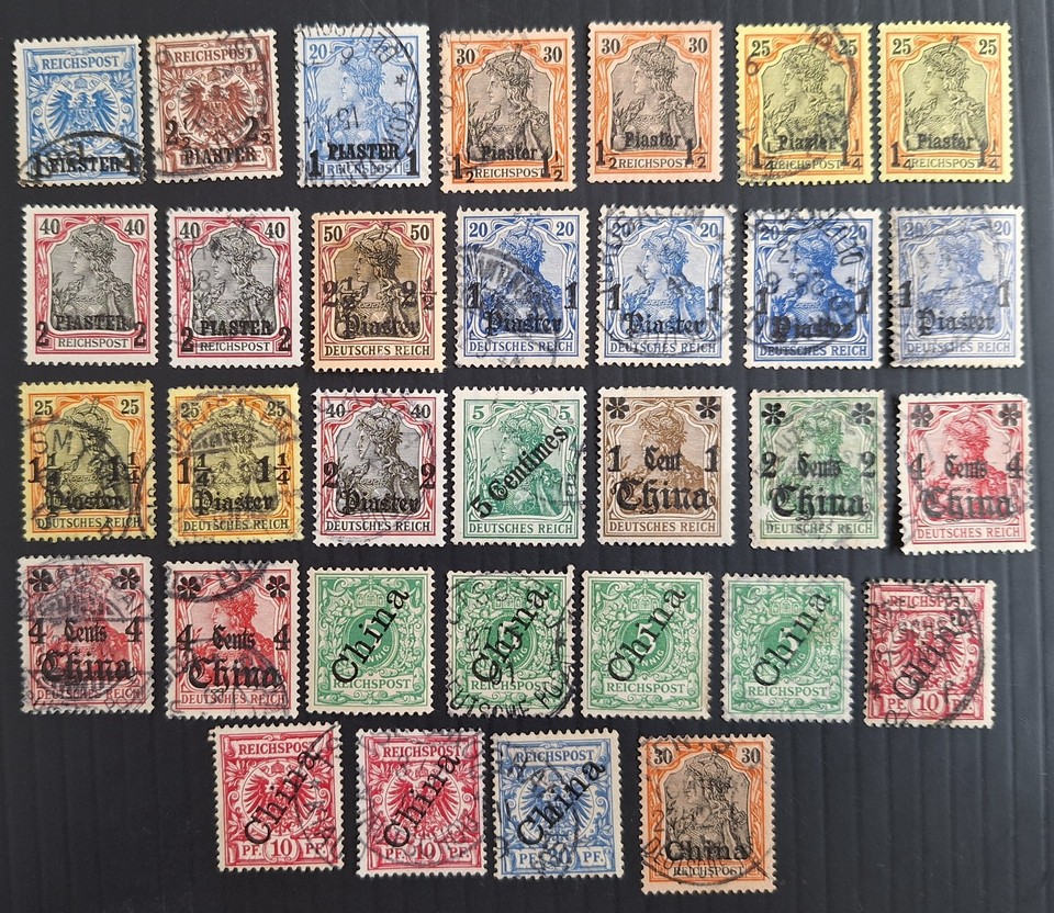 RARE 1898- German PO in China & Turish Empire lot of postage stamps ...