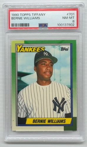 1990 Topps Tiffany Bernie Williams Rookie Card RC #701 PSA 8 NM-MT ...