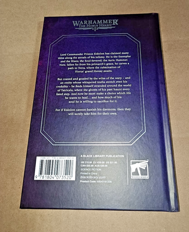 ⚔️ WARHAMMER 40K - EIDOLON - THE AURIC HAMMER - MARC COLLINS - HARDBACK ...