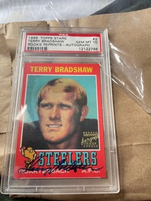 1999 topps stars terry bradshaw rookie reprint autograph🔥psa 10🔥 | eBay