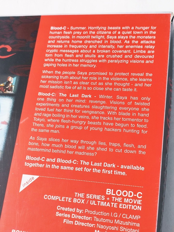 2022 ANIME BLU RAY BOX SET- BLOOD-C MOVIE & SERIES ULTIMATE EDITION ...