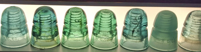 H.G.CO. glass insulator, Incredible collection of 6 pieces. Best I've ...