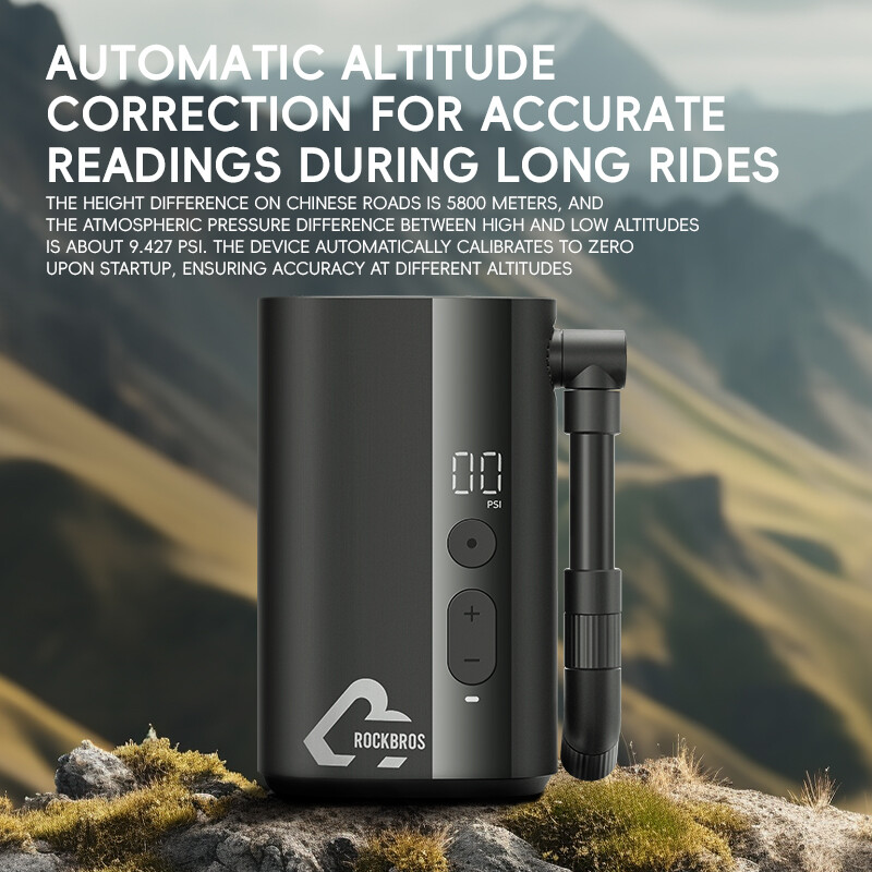 ROCKBRS Electric Bike Tire Pump 150PSI Mini Air Inflator Portable ...