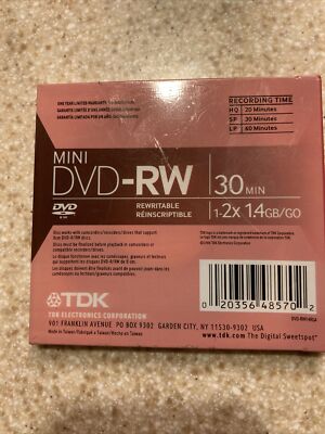 TDK MINI DVD-RW 30 Min Rewritable | eBay