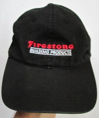 VINTAGE FIRESTONE BUILDING PRODUCTS ADVERTISING STRAPBACK OSFM HAT CAP ...
