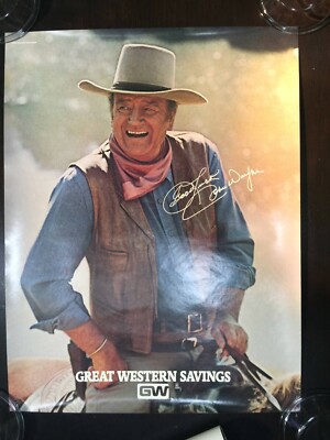 John Wayne - Great Western Savings (1979) 17" x 22" US Advertising ...