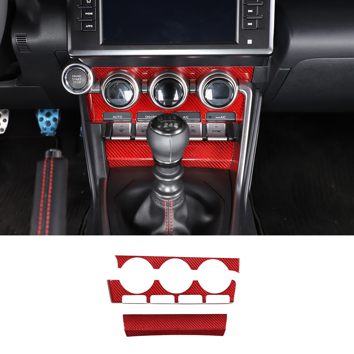 Real Carbon Fiber Center Console AC Panel Trim Frame For GR86/Sub@ru ...