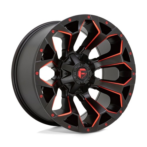 One 22x12 Fuel D787 Assault 5x114.3/5x5 -44 Black Red Wheel Rim 78.1 | eBay
