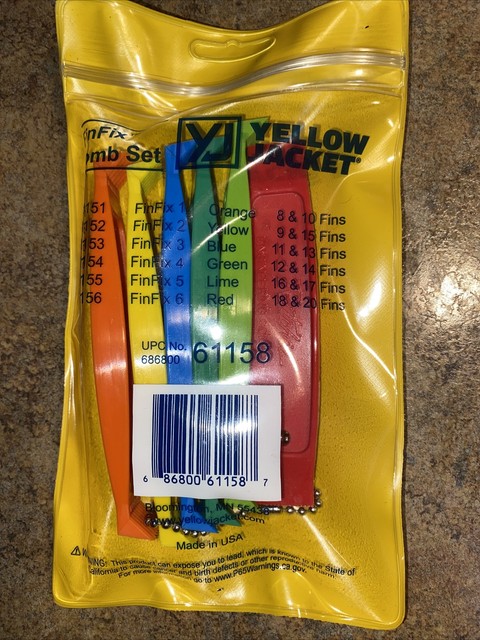 Yellow Jacket Finfix Comb Set 6 Sizes Color Coded 61158 EUC for sale ...