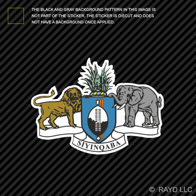 Swazi Coat of Arms Sticker Decal Self Adhesive Vinyl Swaziland flag SWZ ...