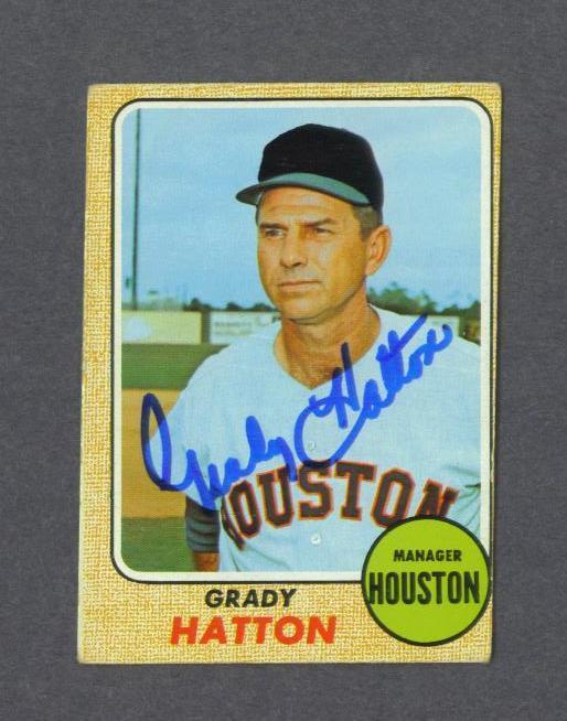 Grady Hatton signed Houston Astros 1968 Topps baseball card 1922-2013 ...