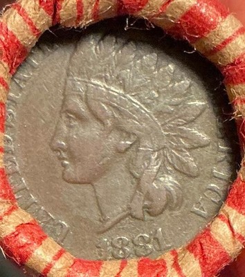 unsearched old cents roll vintage coins 50 pennies penny collection set ...