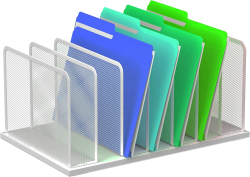 Desk File Organizer Upright Mesh Desktop Organizer File Sorter ...