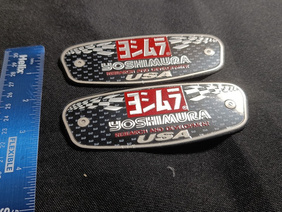 2x YOSHIMURA, Aluminium Exhaust Sticker/Decal, 12x4.5cm.Free Delivery ...