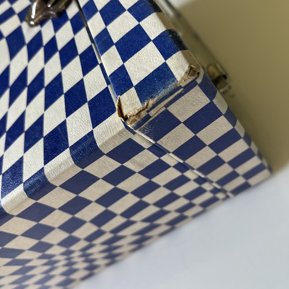 PLATTER-PAK 45 Record Case Vintage Psychedelic Checkerboard Bulge ...
