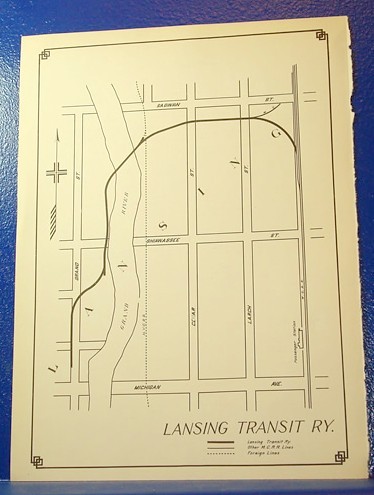 1952 LANSING TRANSIT RAILROAD Map++/MI | eBay