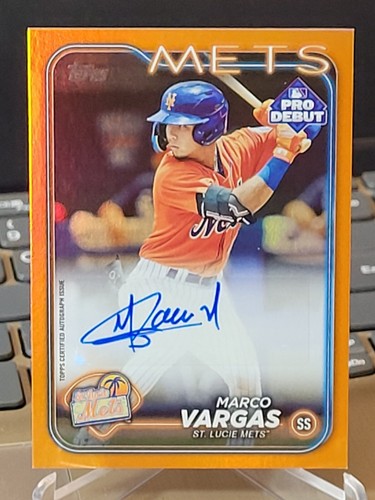 2024 TOPPS PRO DEBUT MARCO VARGAS ORANGE FOIL AUTO #PD-158 NEW YORK ...