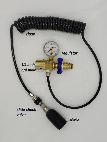 Argon Wine Adapter® w/ Regulator , 10ft coiled hose compatible with ...