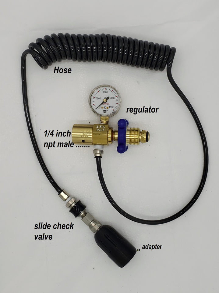 Argon Wine Adapter® w/ Regulator , 10ft coiled hose compatible with ...