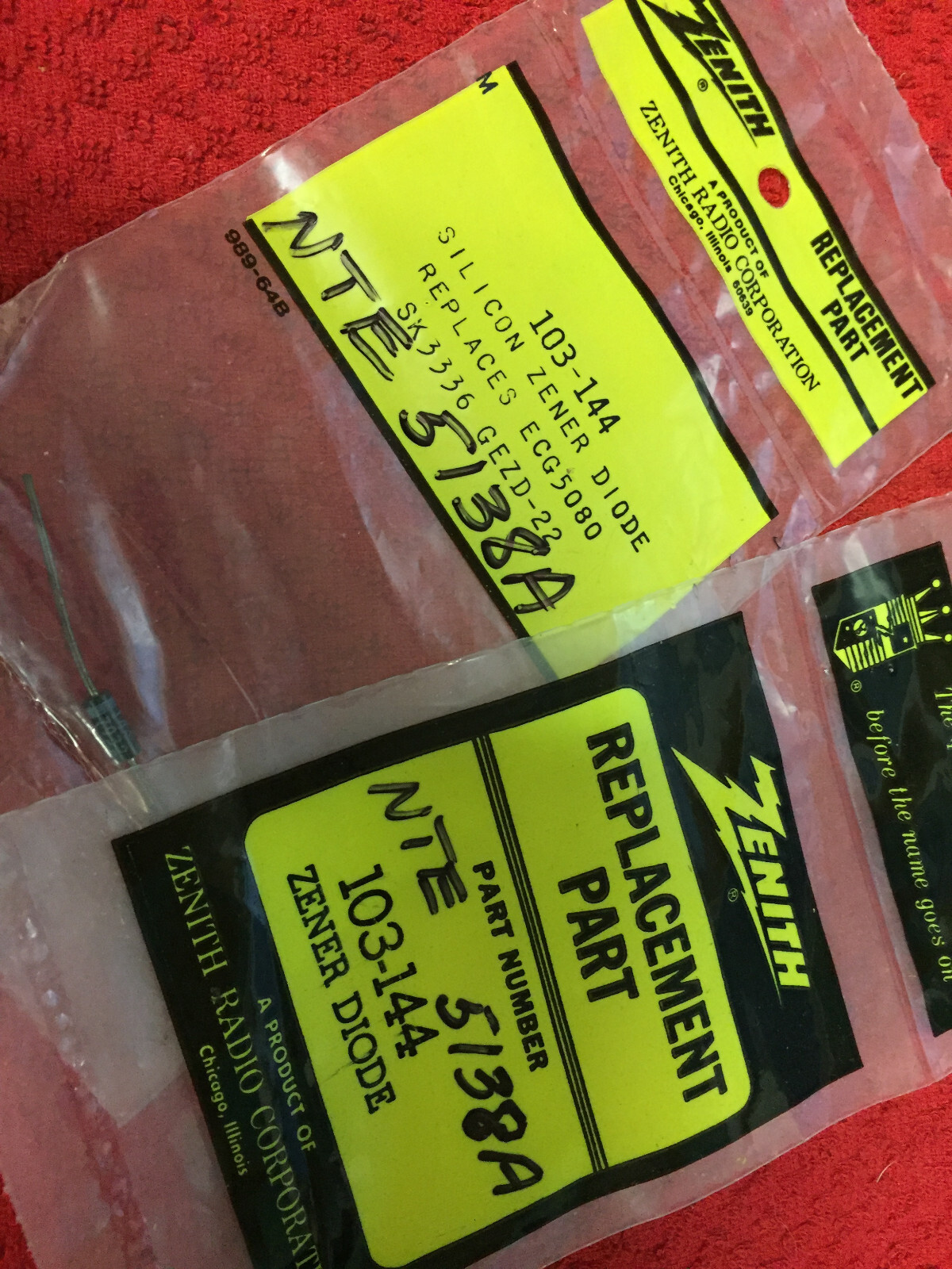 103-144 ZENITH SAME AS NTE5138A DIODE ZENER 25V 5W DO35 2 PCS--- | eBay