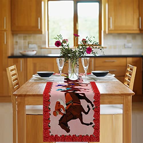 Kentucky Derby Table Runner Horse Racing Table Cover Run For The Roses ...
