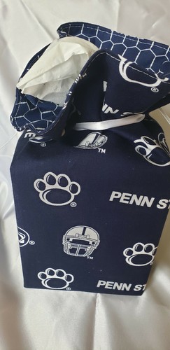 Penn State Fabric Square Tissue Holder Decorative Box Cover - Football ...