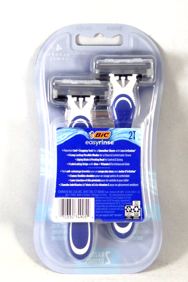 (3) BIC Easy Rinse 4-Blade Men's Disposable Razor-2ct. | eBay