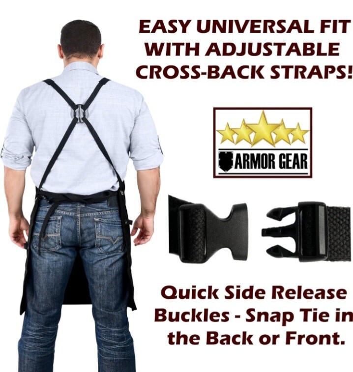 Armor Gear Heavy Duty Waxed Canvas Woodworking Work Apron 7 Pockets ...