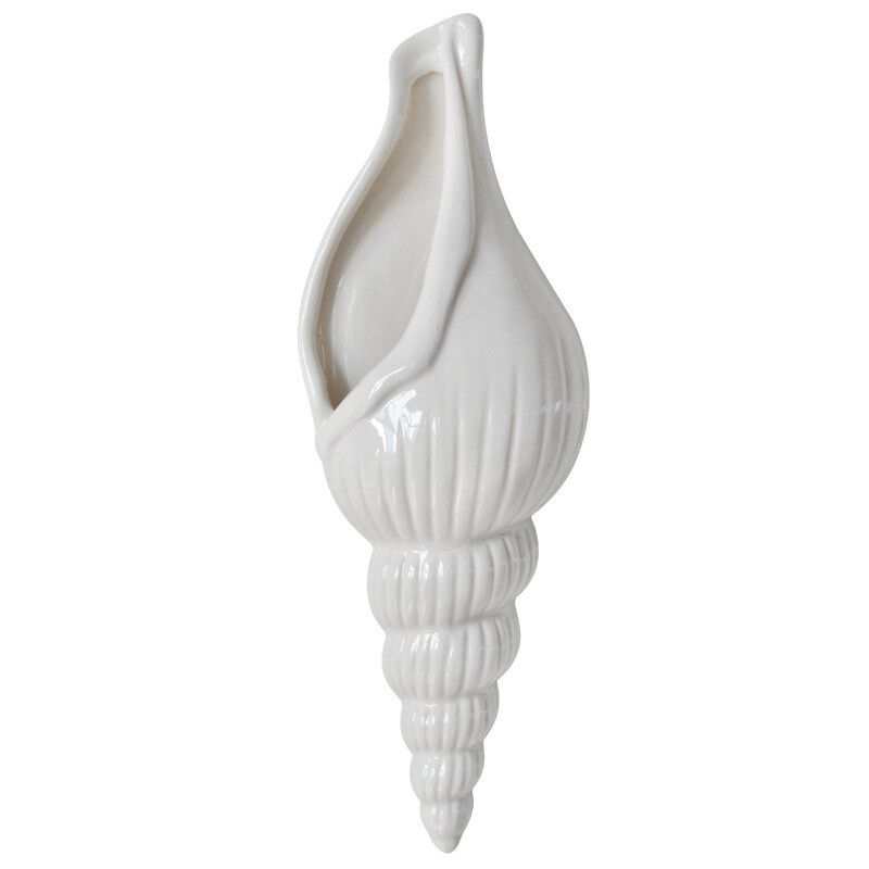 Sea Shell Conch Flower Vase Porcelain Craft Home Wedding Wall Decor Art ...
