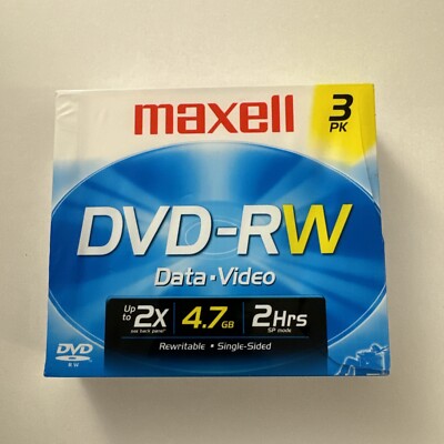 Maxell DVD RW New and Sealed DVD RW 3 Pack BV10 | eBay