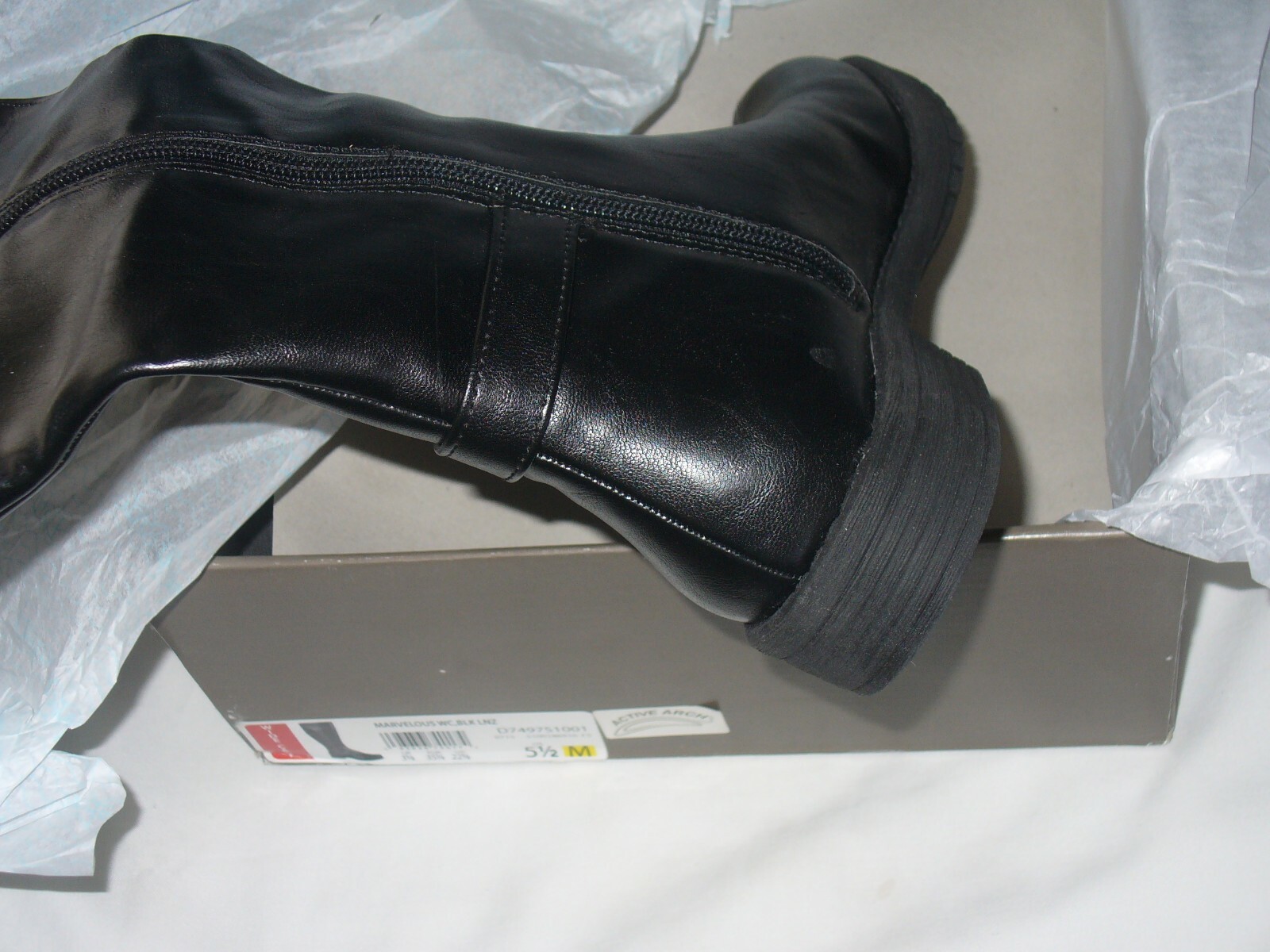 Women's Lifestride Marvelous Boots Black 5.5M Wide Calf Active Arch NWB ...