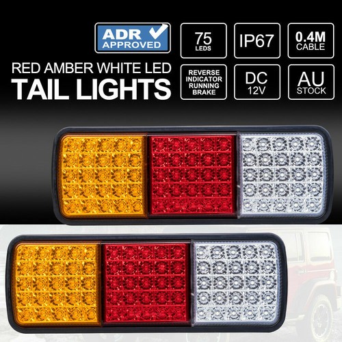 2x LED Tail Lights Stop Reverse Indicator 12V Ute Trailer Caravan Truck ...