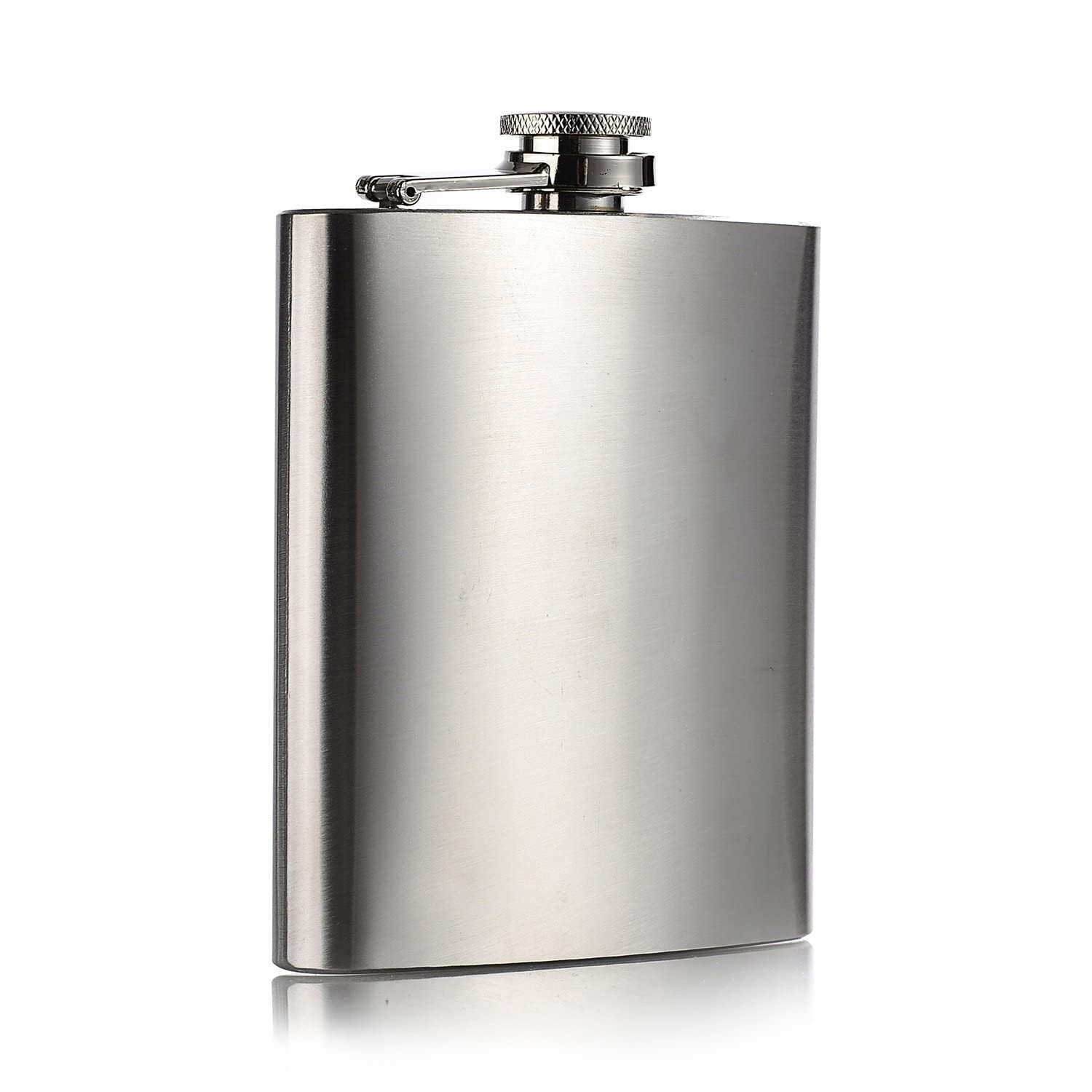 Stainless Steel Leather Stitched Hip Flask 7oz 210 ML with Two Shot ...