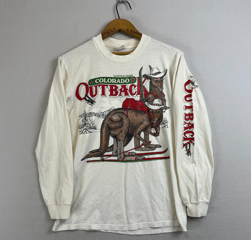 VINTAGE 80's Ski Graphic Tee Long Sleeve Winter Park Colorado Outback ...