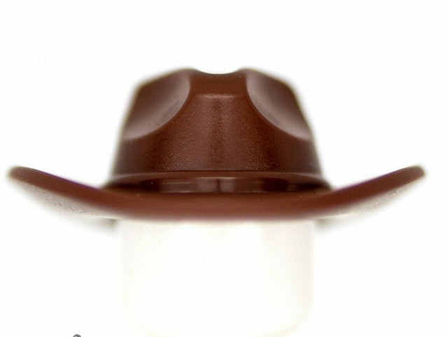 LEGO Minifigure BROWN Headgear Hat Very Wide Brim Outback Style Fedora ...
