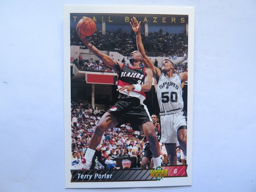 TERRY PORTER TRAIL BLAZERS UPPER DECK 109 NBA BASKETBALL CARD 1992 93 ...