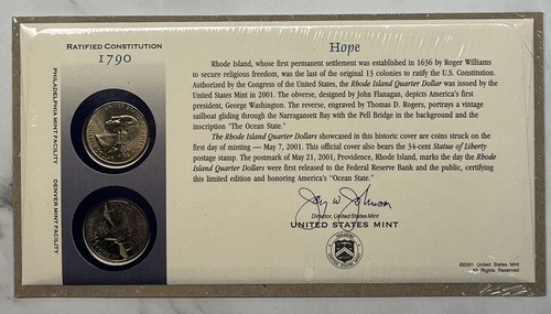 2001 P & D US Mint Rhode Island Quarter Set “Hope” cd | eBay